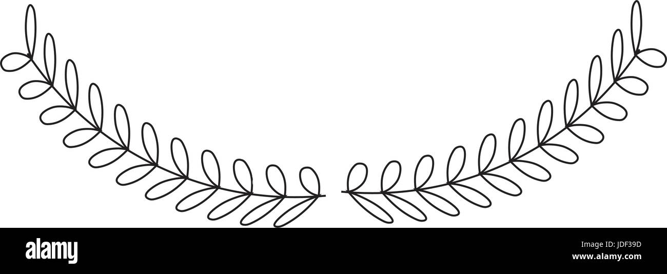 line rustic branches with leaves decoration design Stock Vector Image ...