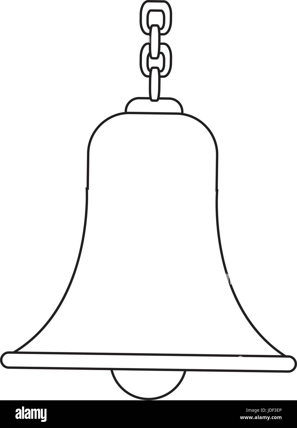 outlined bell with chain antique traditional Stock Vector Image & Art ...