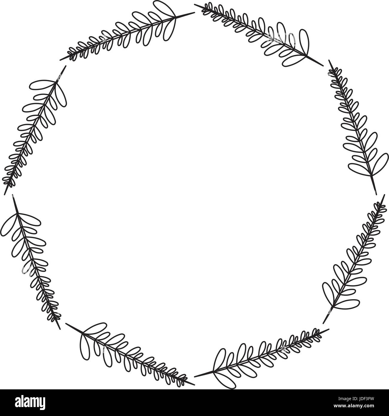 line rustic branches with leaves design Stock Vector Image & Art - Alamy