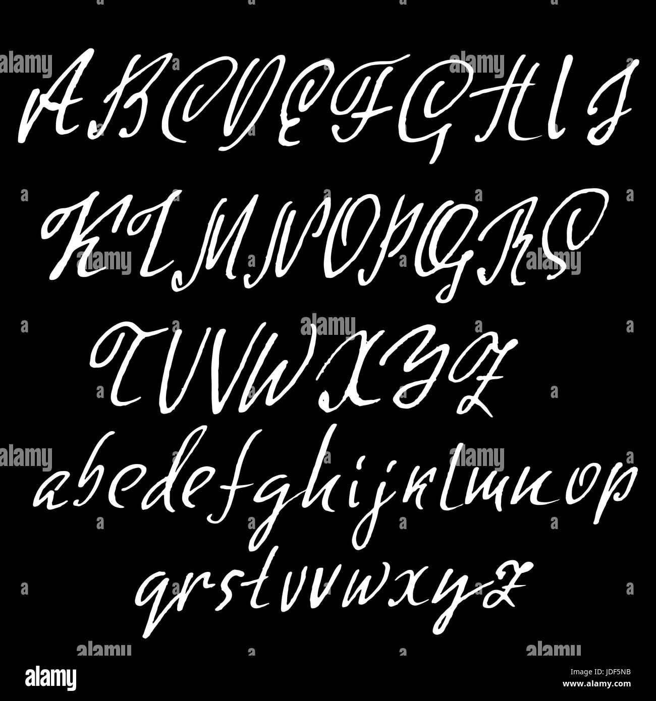 Hand drawn elegant calligraphy font. Modern brush lettering. Grunge ...