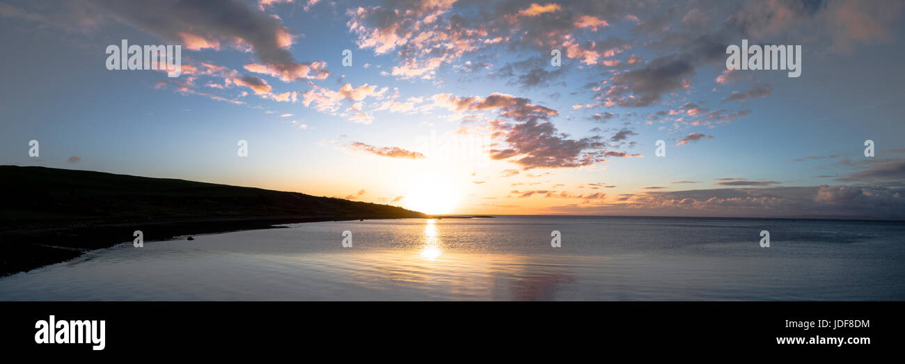 Aerial view of sunrise over Arran, Firth of Clyse Stock Photo - Alamy