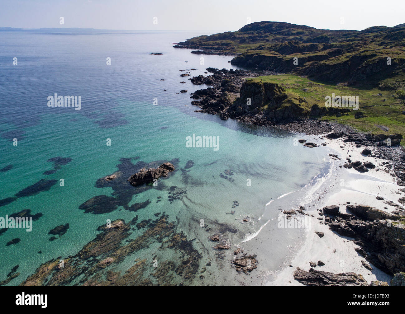 Aerial views of Dalmore Beach, Dail Mor, Carloway Lewis, Outer Hebrides ...