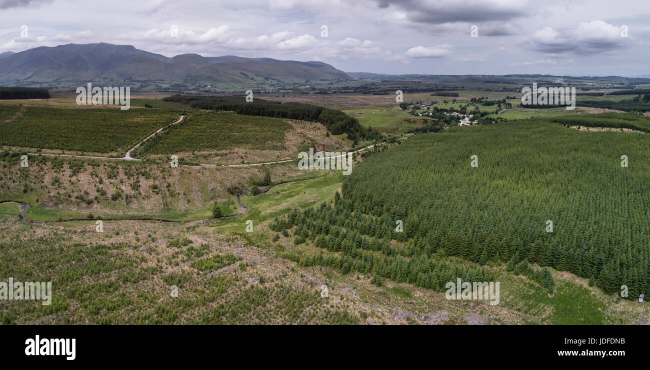 Matterdale aerial panorama Stock Photo - Alamy