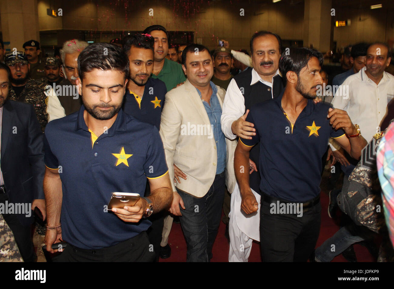 Pakistani cricket players Hassan Ali, Ahmed Shehzad, Fahim Ashraf ...