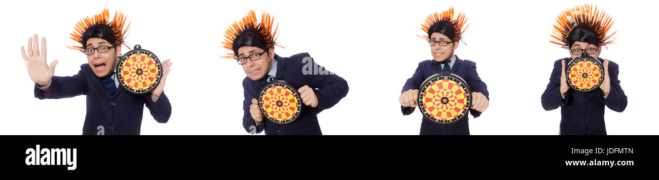 Funny man with mohawk hairstyle Stock Photo - Alamy