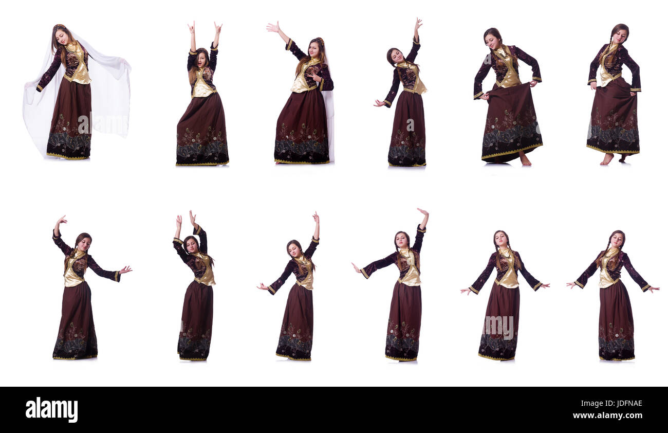 Young lady dancing traditional azeri dance Stock Photo - Alamy
