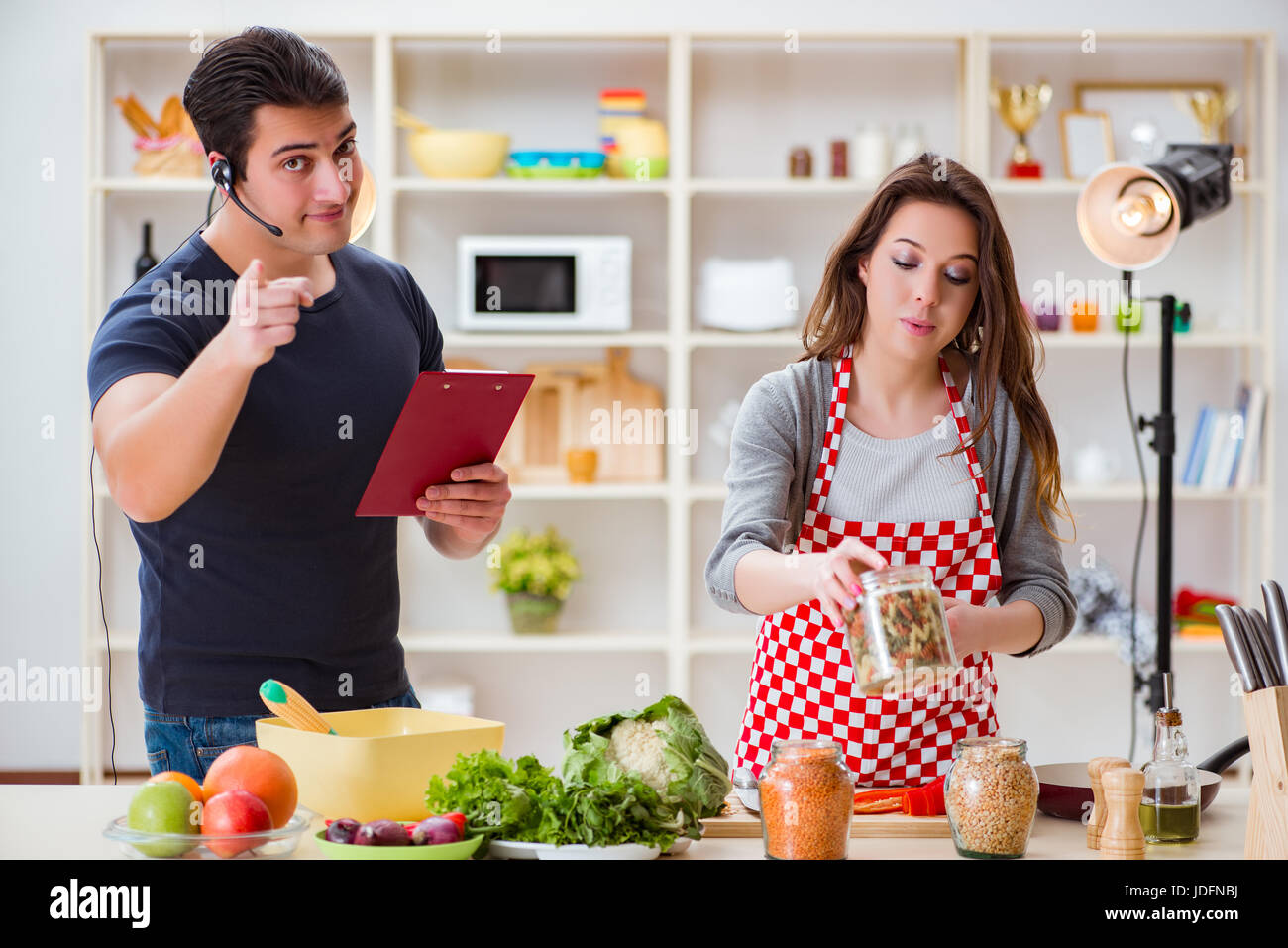 Food cooking tv show in the studio Stock Photo - Alamy