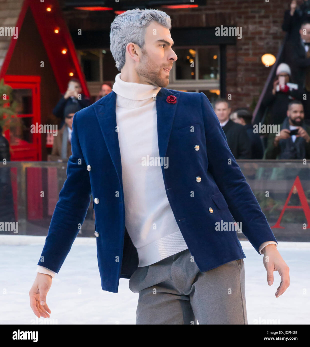 NEW YORK, NY - January 30, 2017: Canadian skater Eric Radford skates at ...
