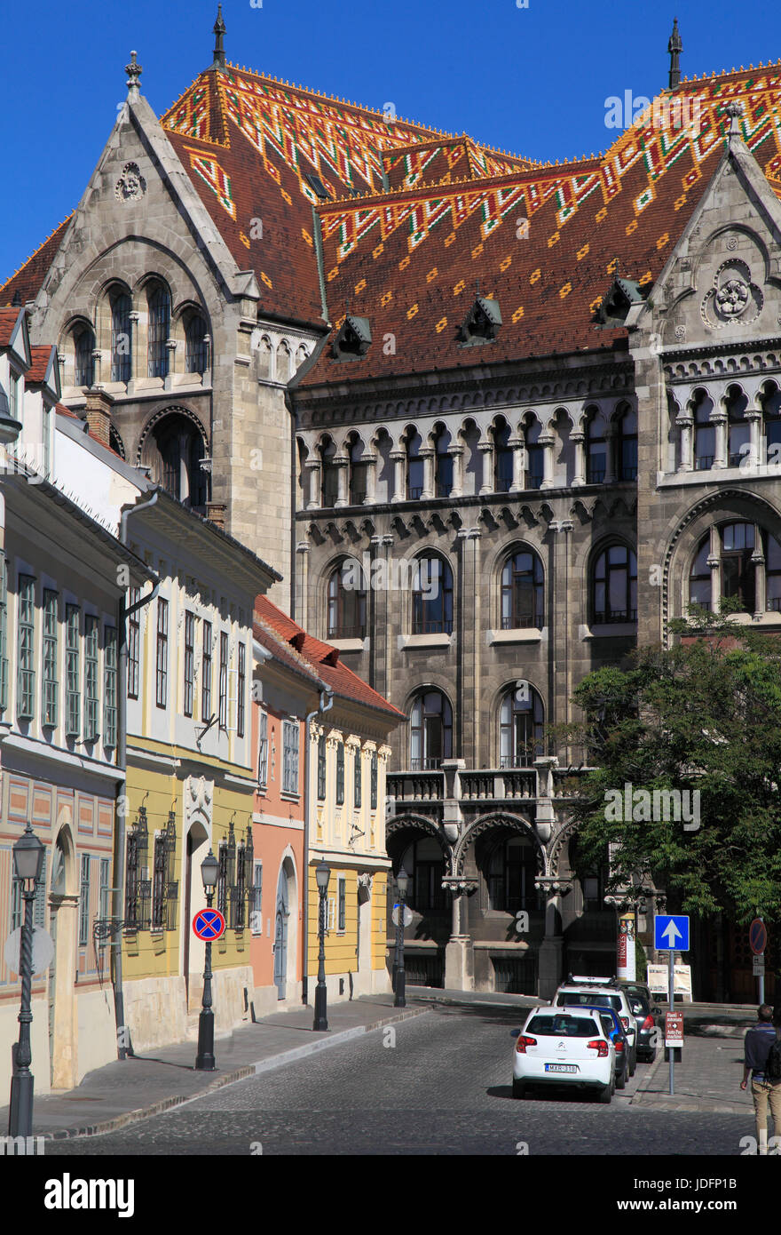 Hungary, Budapest, National Archives, street scene, historic ...