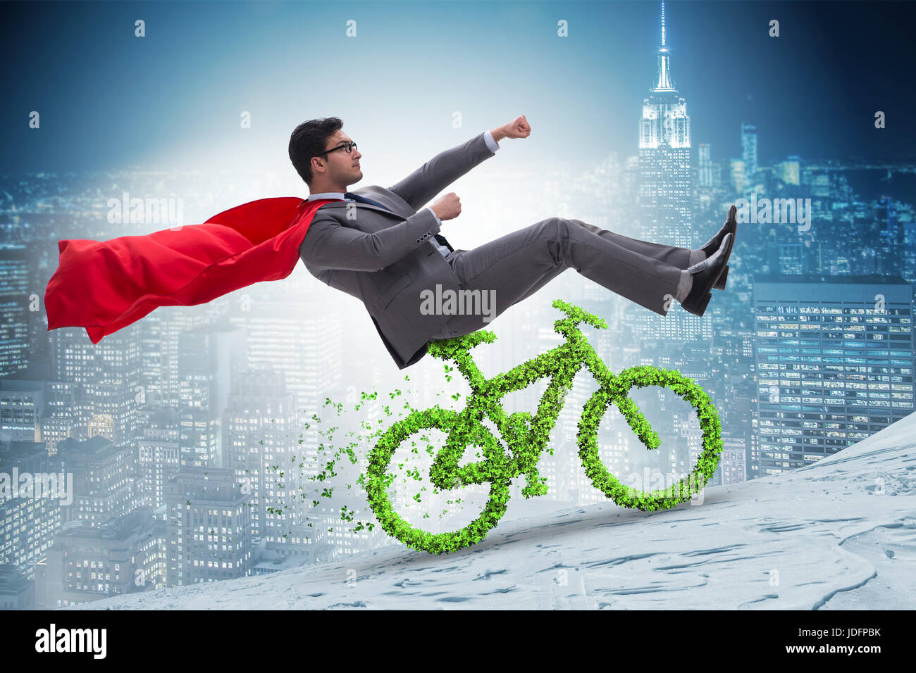 Green bycycle in environmentally friendly transportation concept Stock ...