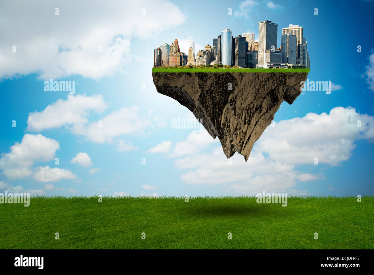 Floating city in urban planning concept Stock Photo - Alamy