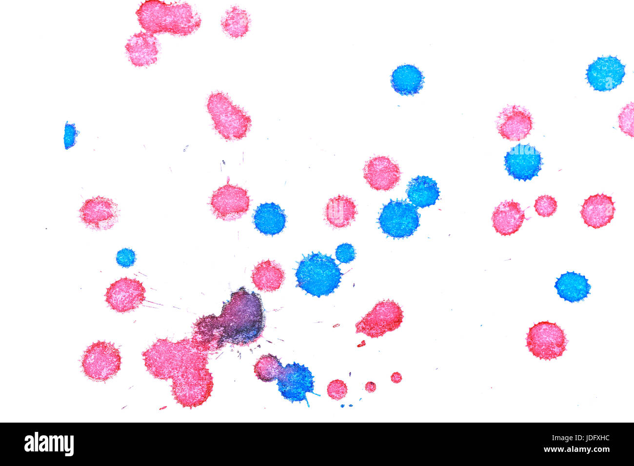 Abstract two-color red blue ink splash. Ink blots. Elements of design ...