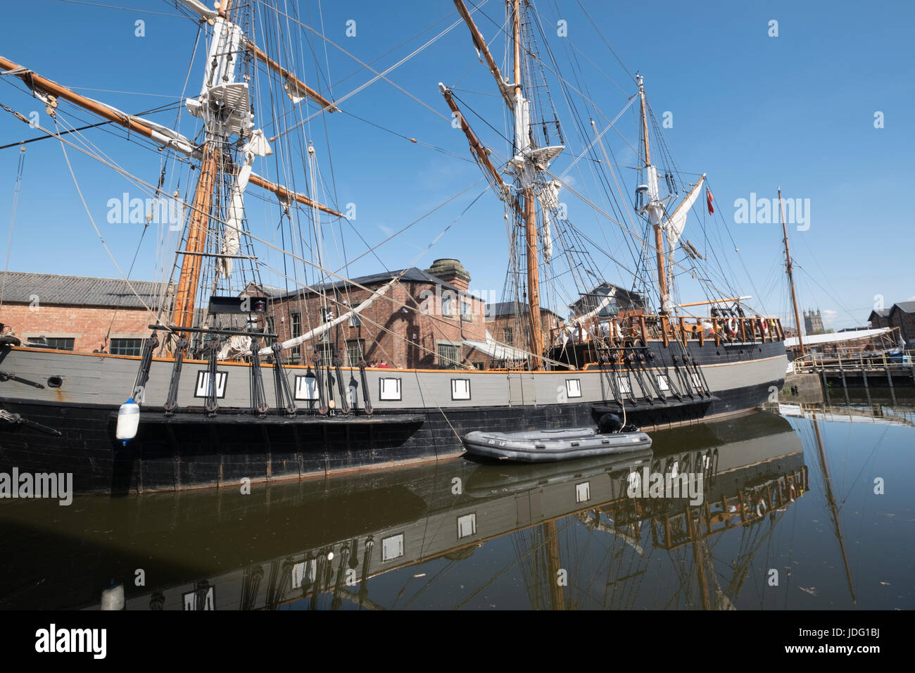 Three-masted barque Earl of Pembroke in Gloucester docks for repairs ...