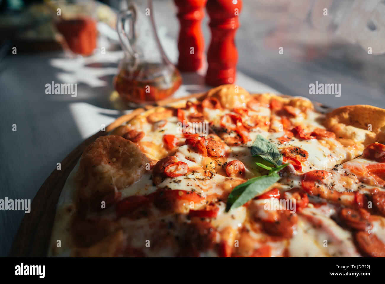 Pizza on the table Stock Photo - Alamy