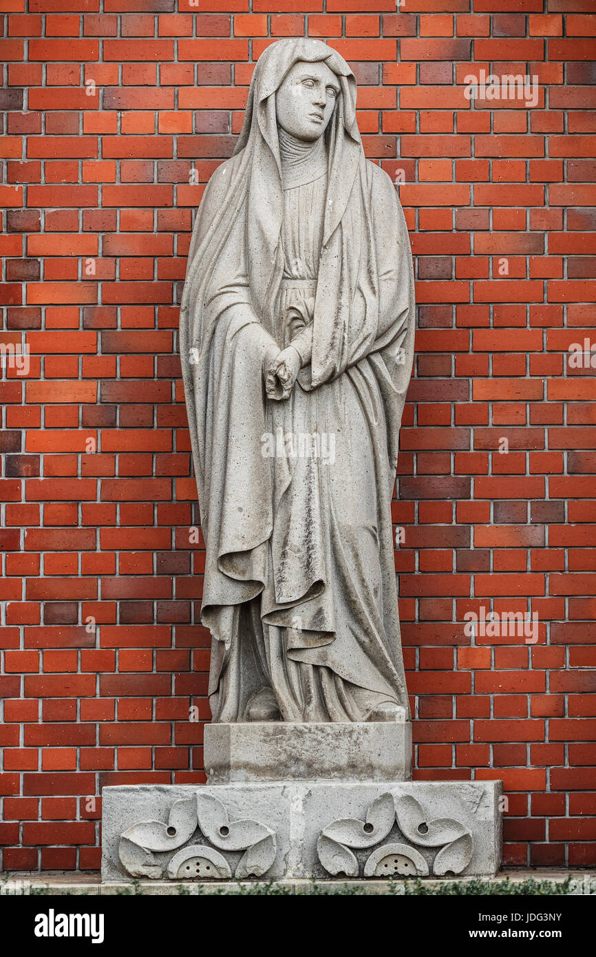 Virgin Mary's statue at Urakami Cathedral in Nagasaki, Japan Stock ...