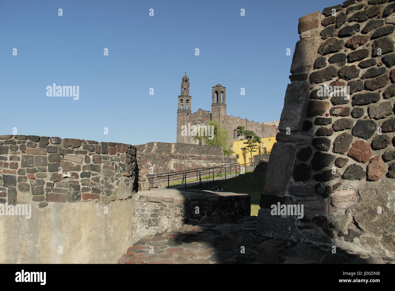 Square of the three cultures. Tlatelolco. Plaza de tres culturas Stock ...