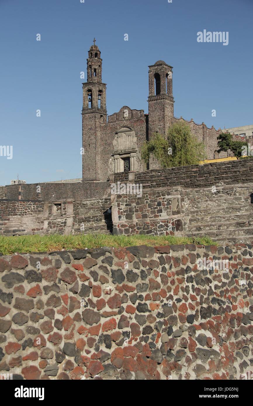 Square of the three cultures. Tlatelolco. Plaza de tres culturas ...