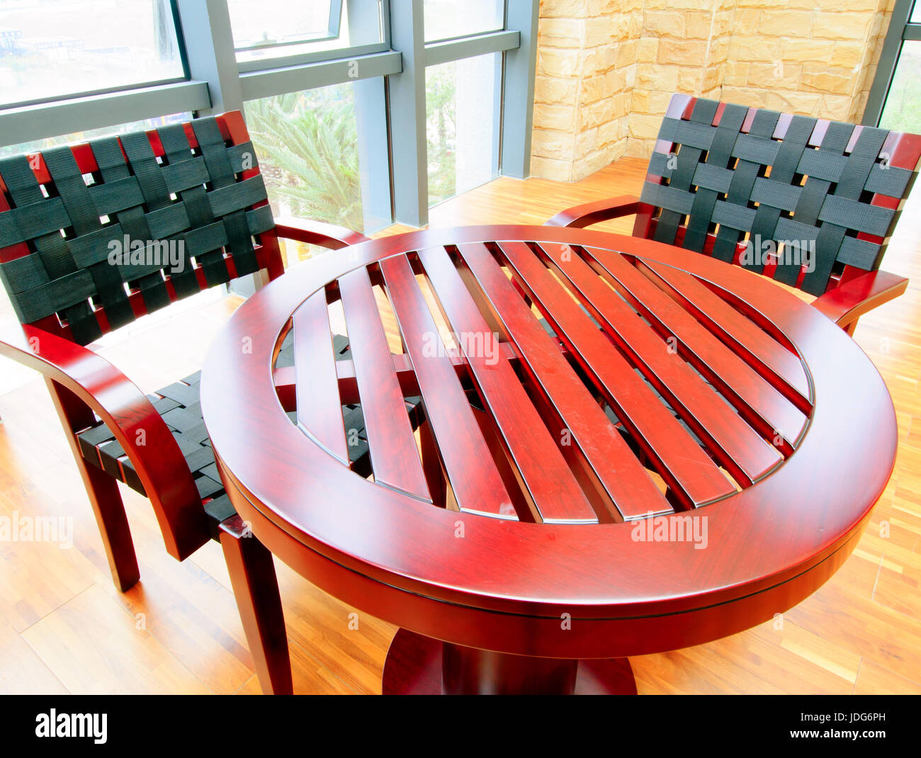 Reception room table and chairs Stock Photo - Alamy