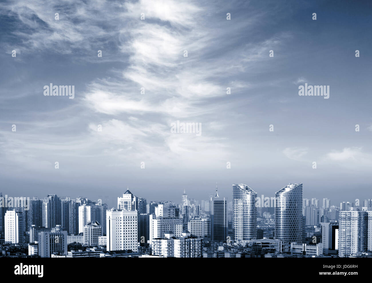 Aerial view of city scenery, population density in Shanghai Stock Photo ...