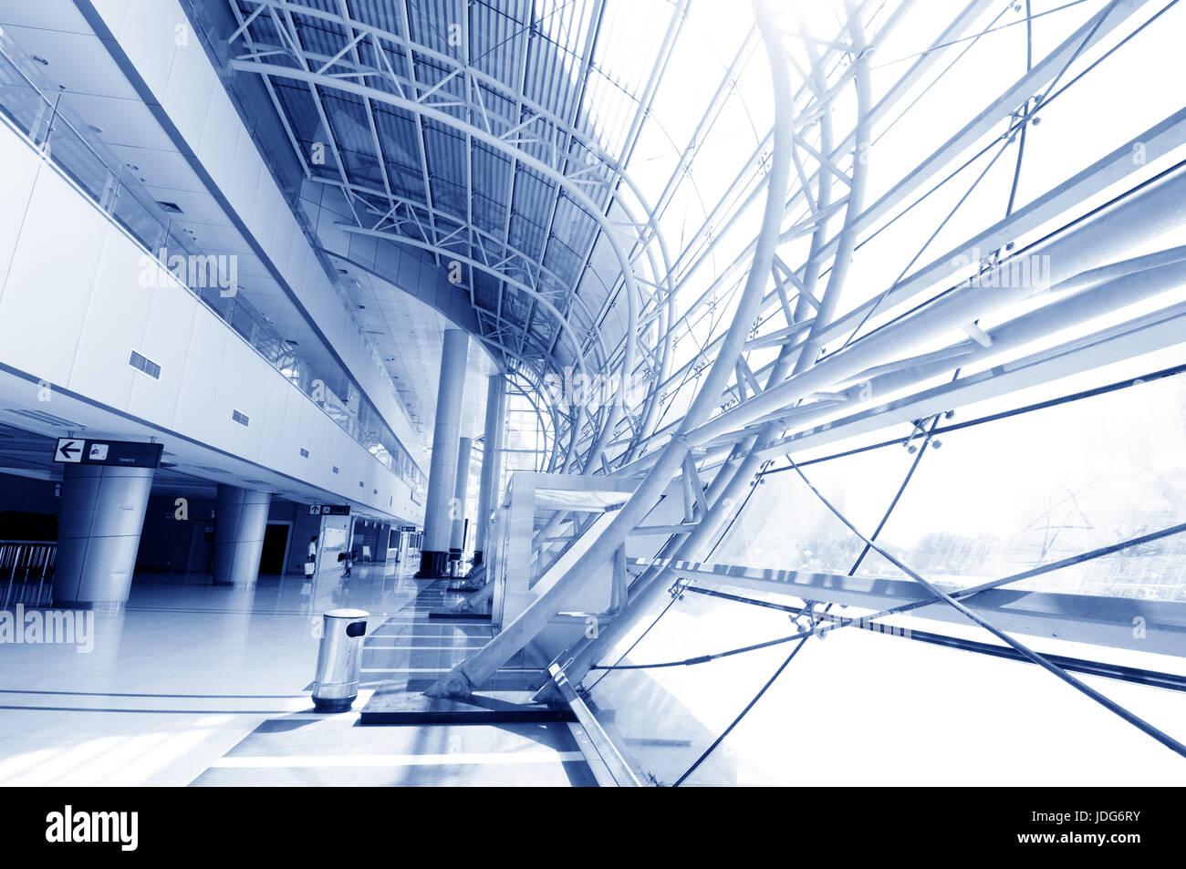 A long corridor, modern building interior Stock Photo - Alamy