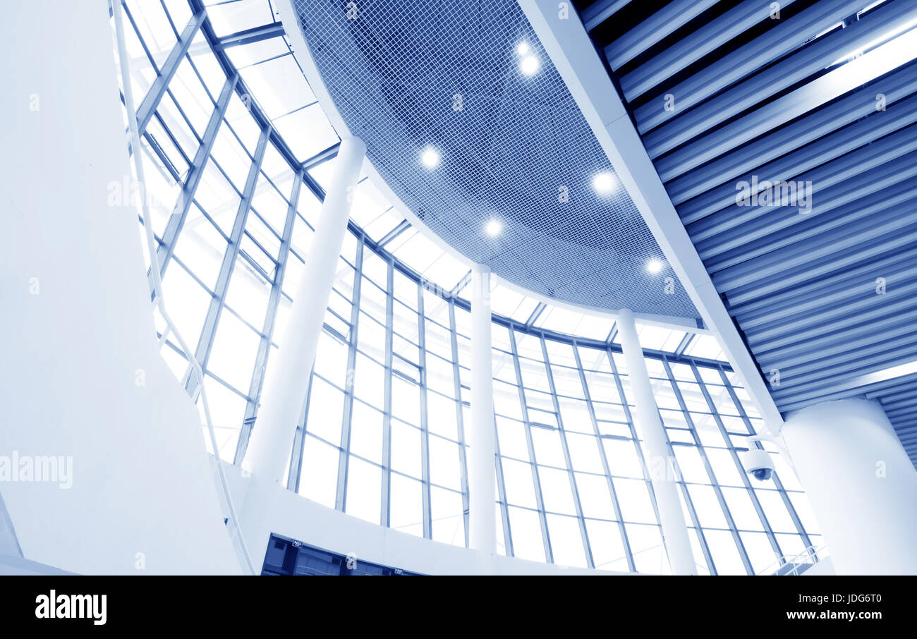 Modern hall at the top, modern building interiors Stock Photo - Alamy