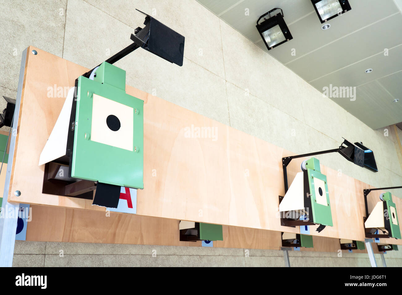 Hall of target shooting, modern sports Stock Photo - Alamy