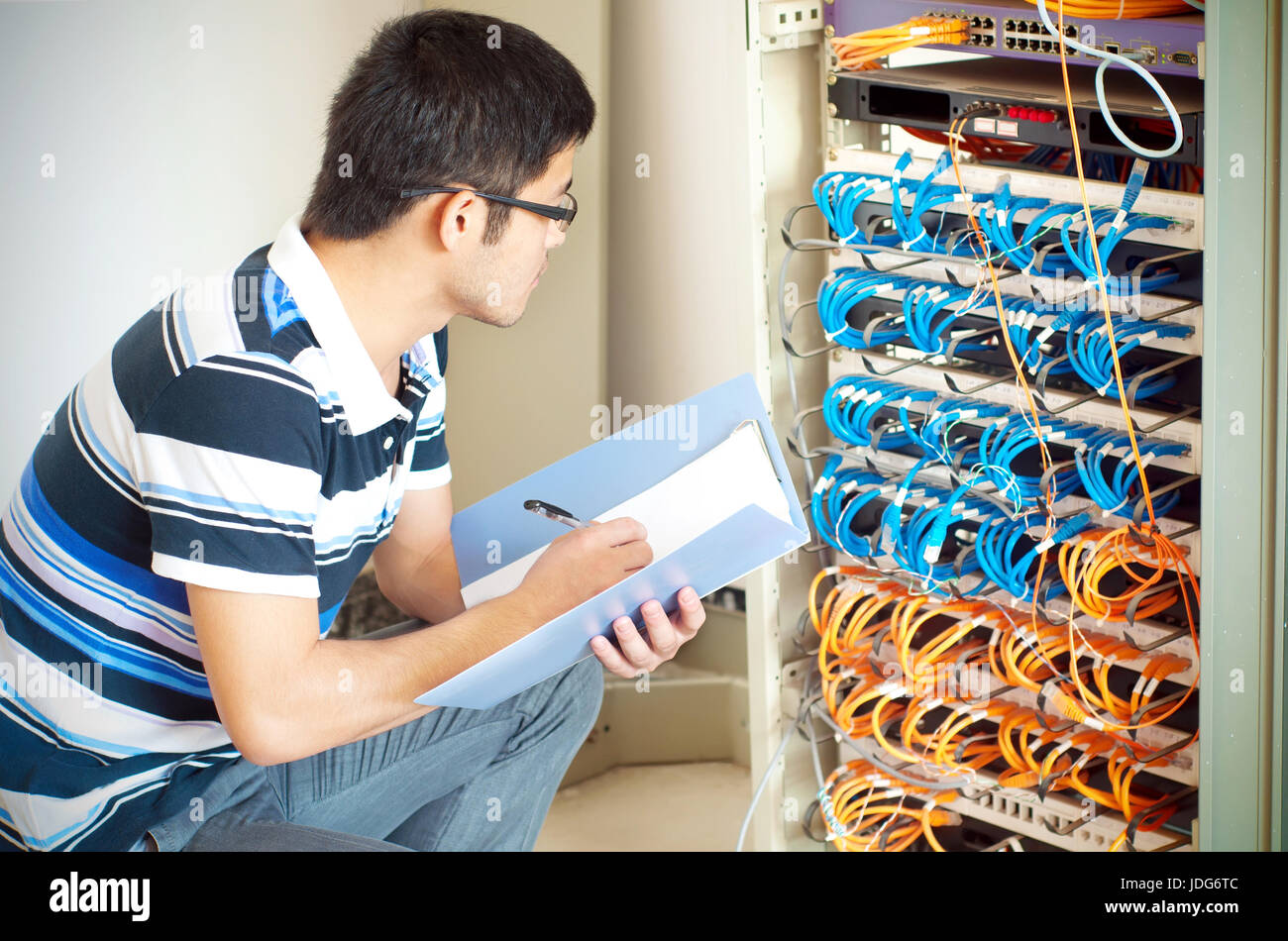 it engineer (work is being seriously Stock Photo - Alamy