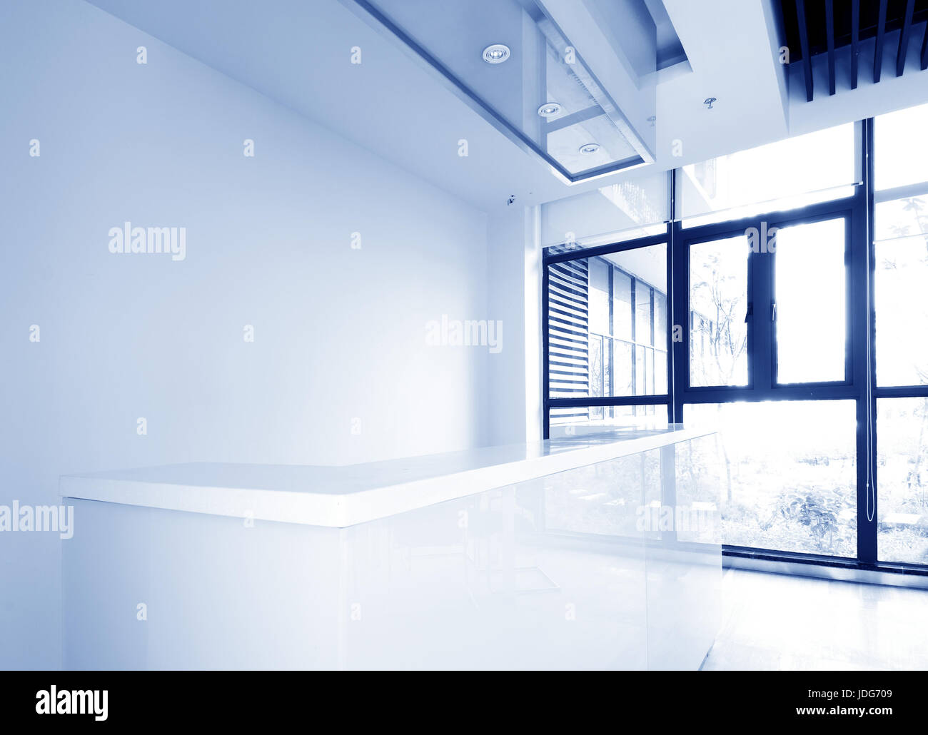The new office reception area, clean and bright Stock Photo - Alamy