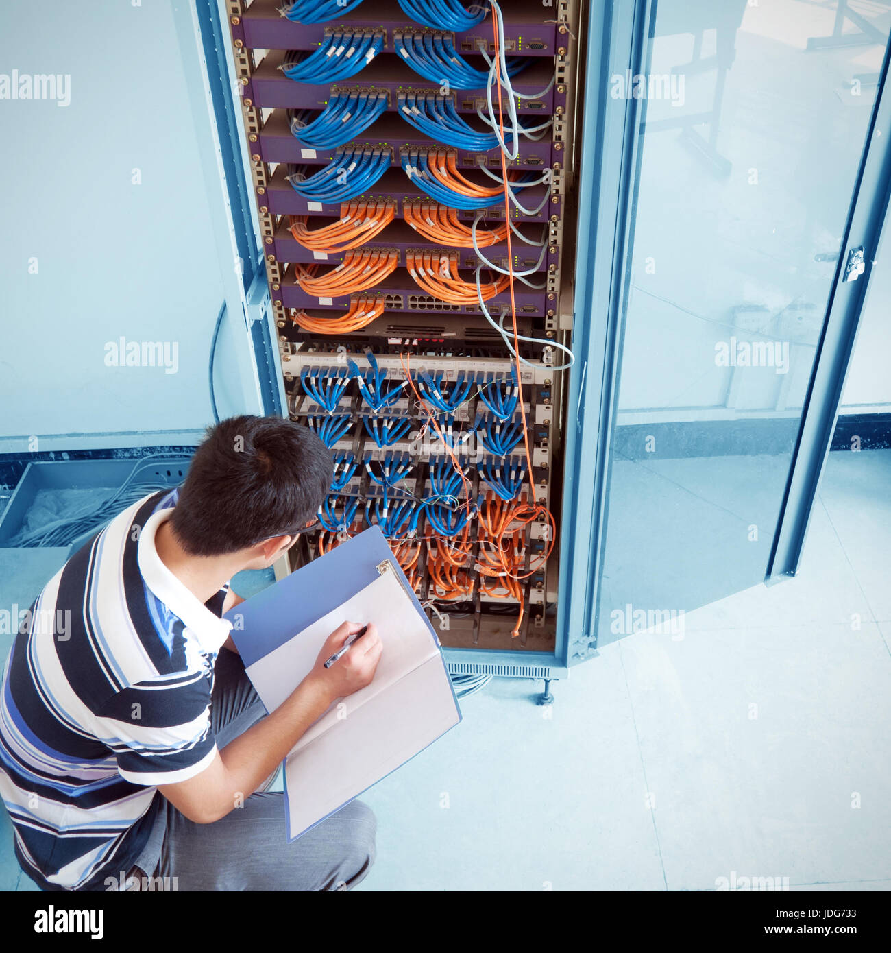 it engineer (work is being seriously Stock Photo - Alamy