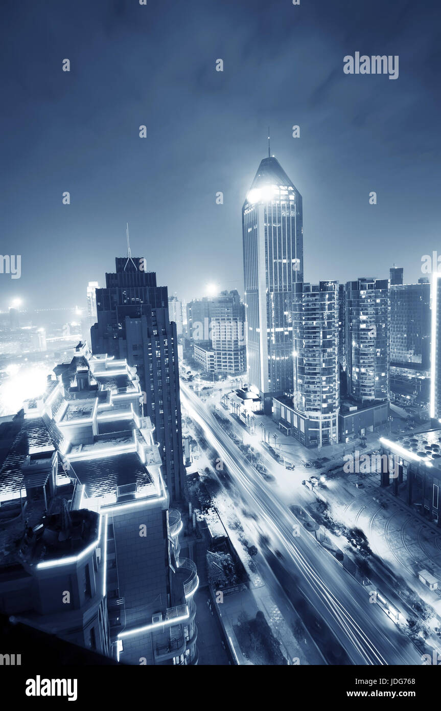 Aerial view of city night Stock Photo - Alamy