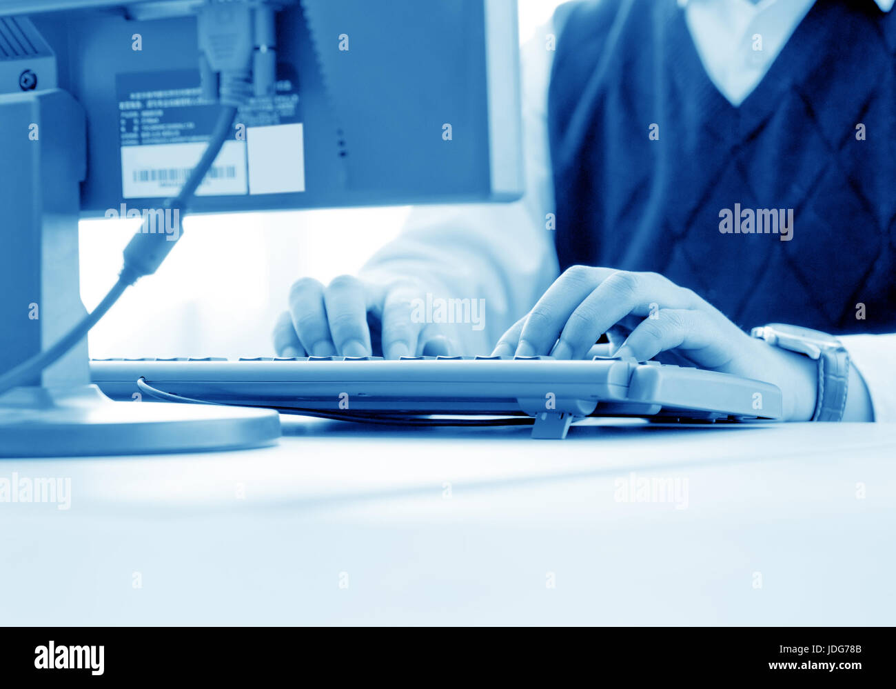 Engineer operate a computer hands Stock Photo - Alamy