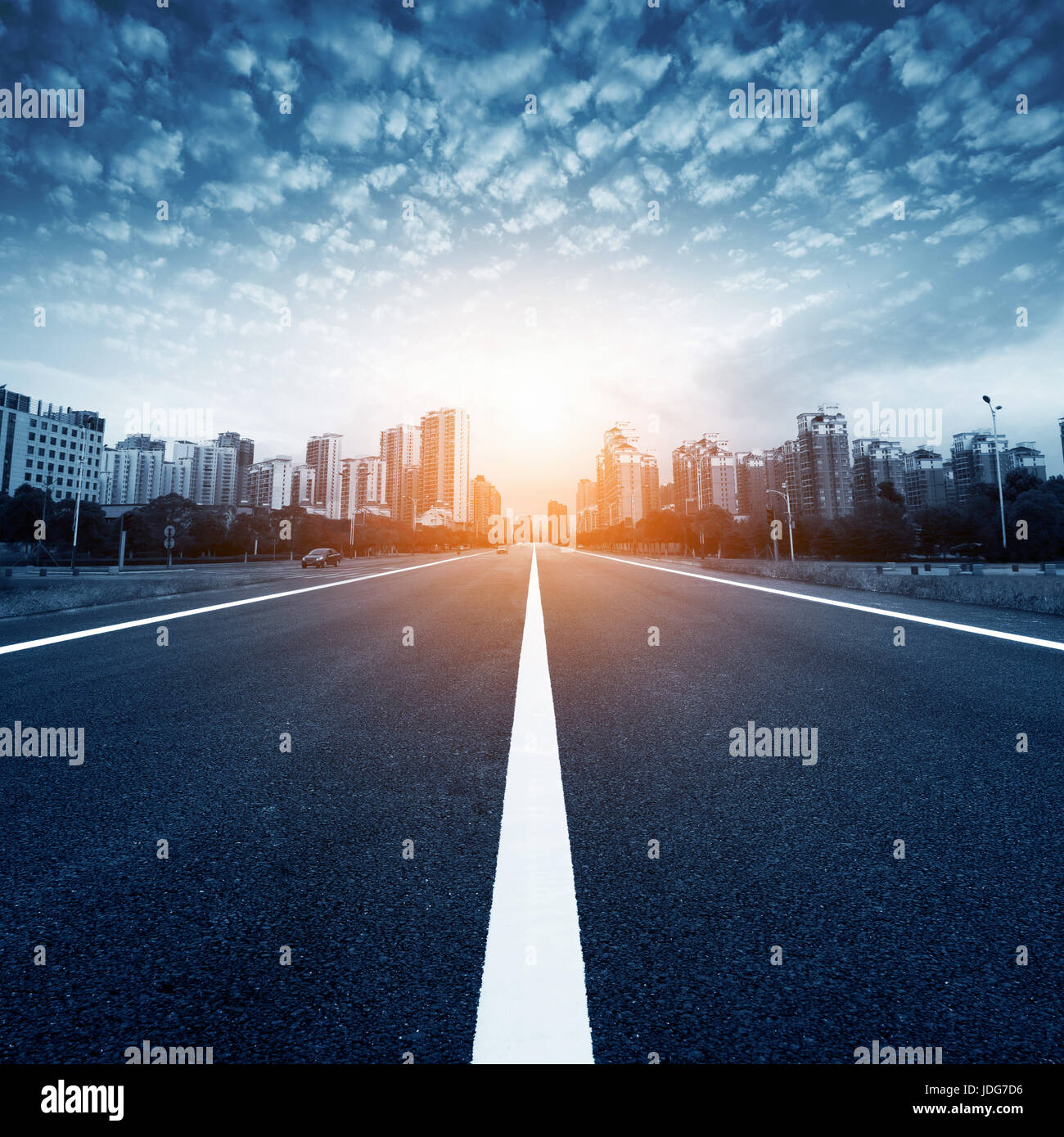 City high-rise buildings and roads Stock Photo - Alamy
