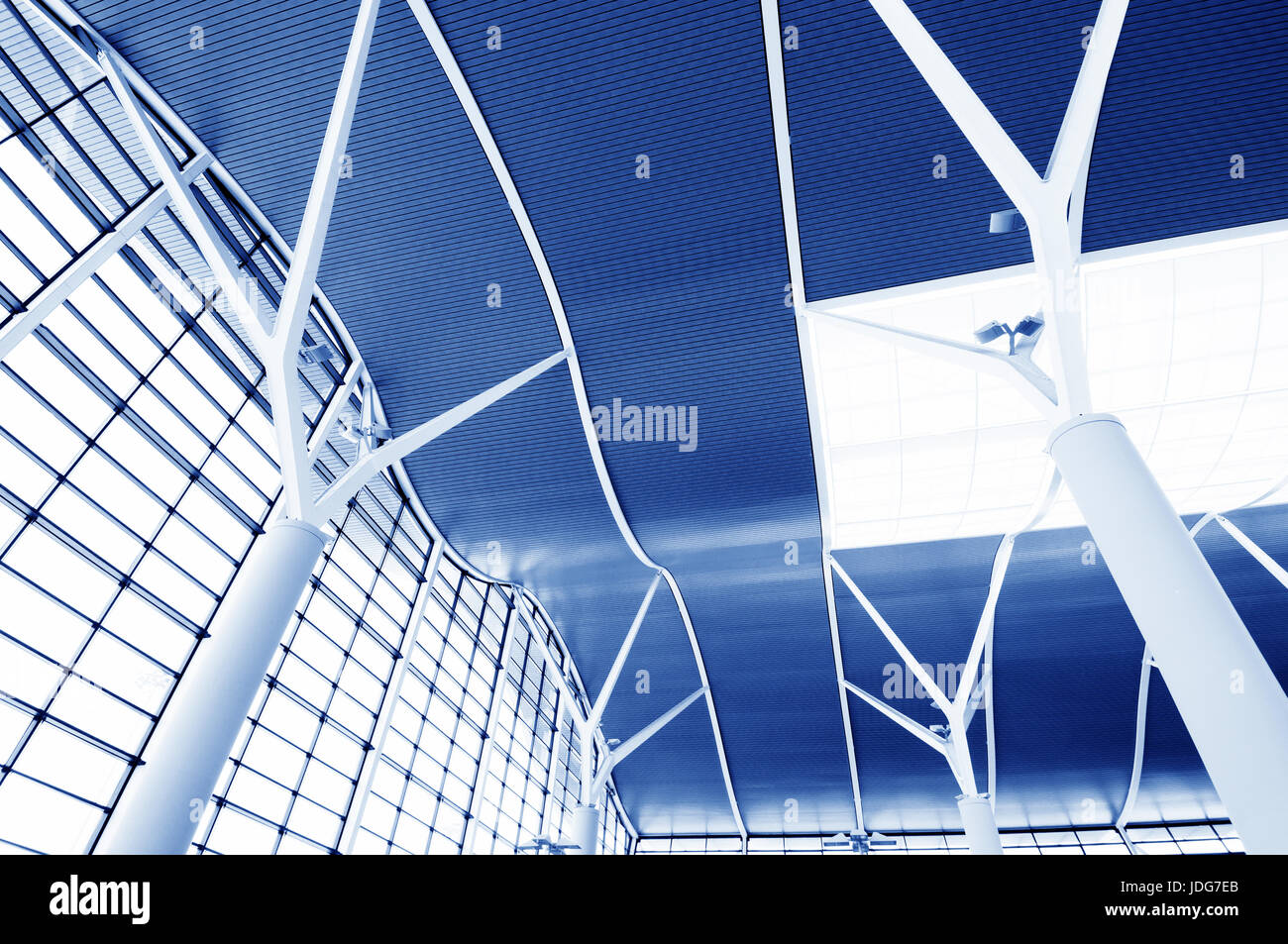 Modern hall at the top, modern building interiors Stock Photo - Alamy