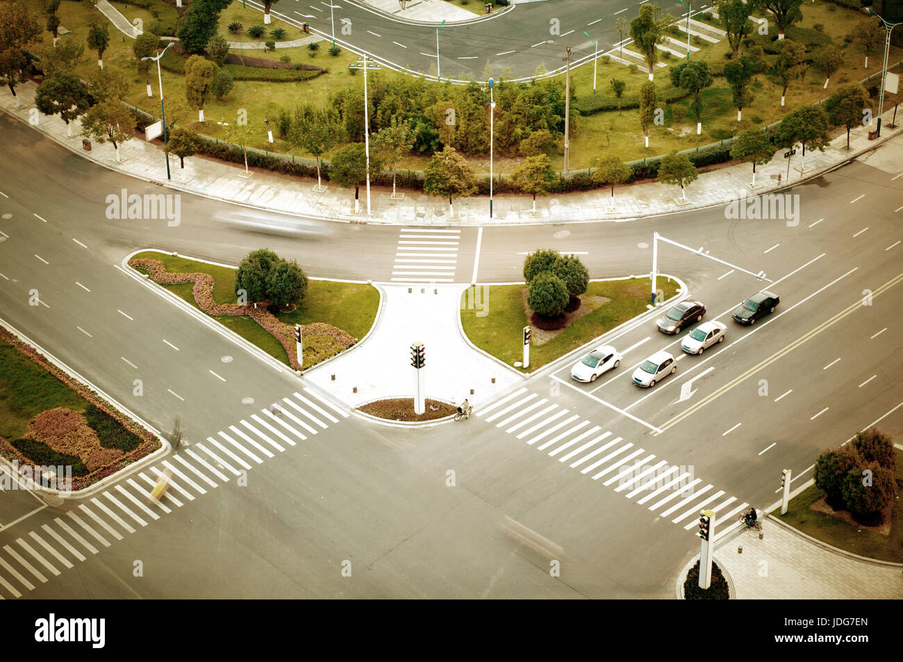Aerial view of the city's crossroads Stock Photo - Alamy