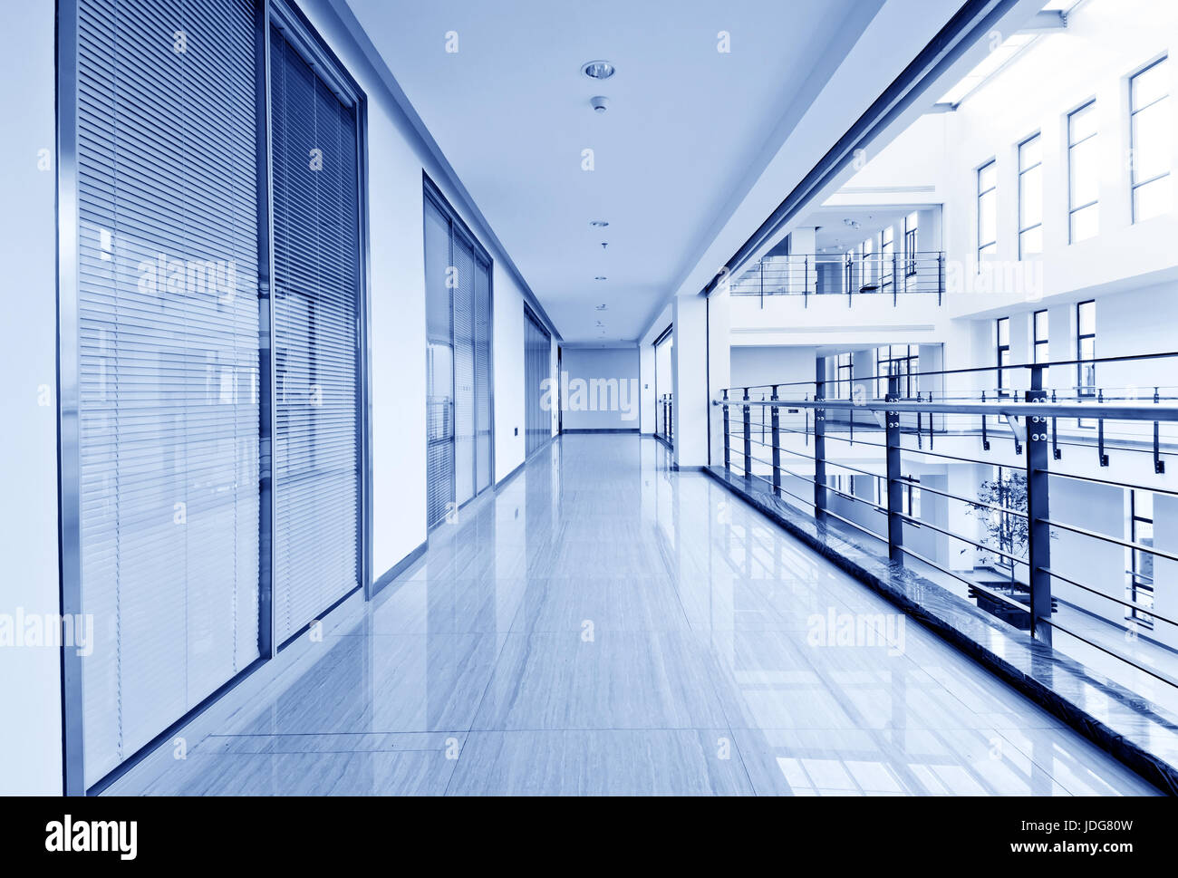 A long corridor, modern building interiors Stock Photo - Alamy