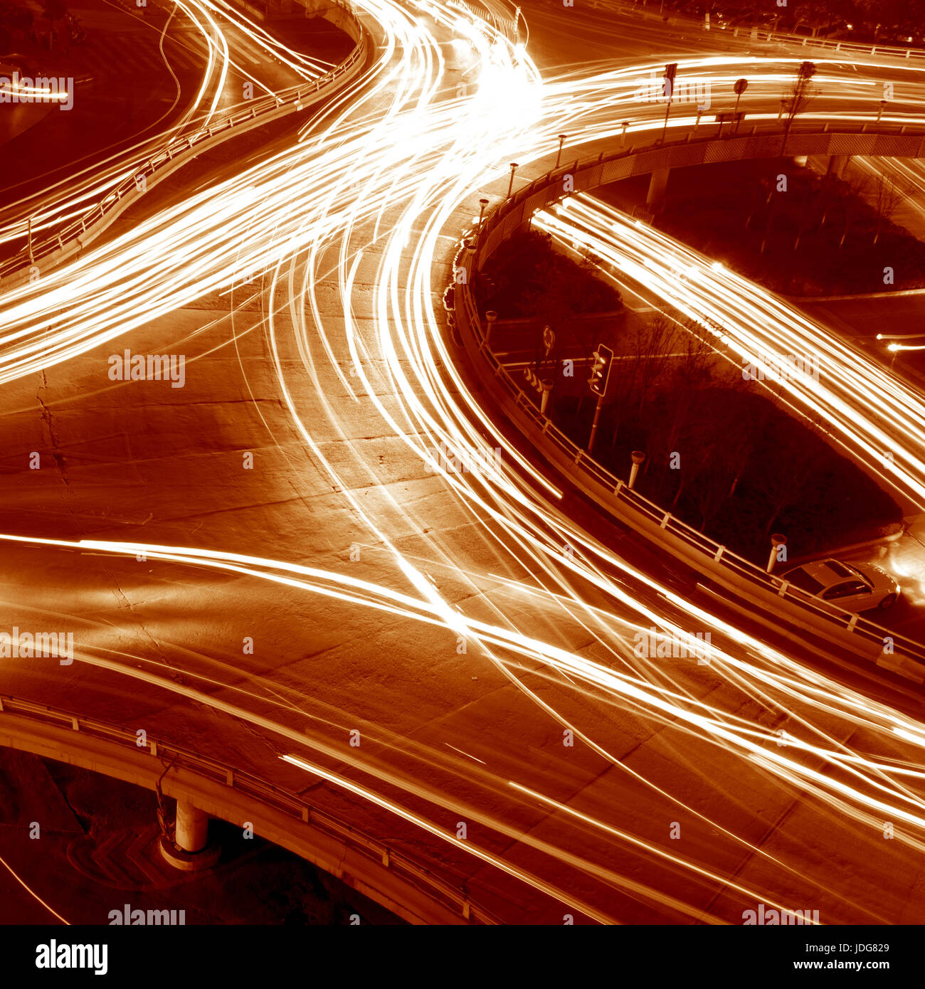 traffic on junction in city Stock Photo - Alamy