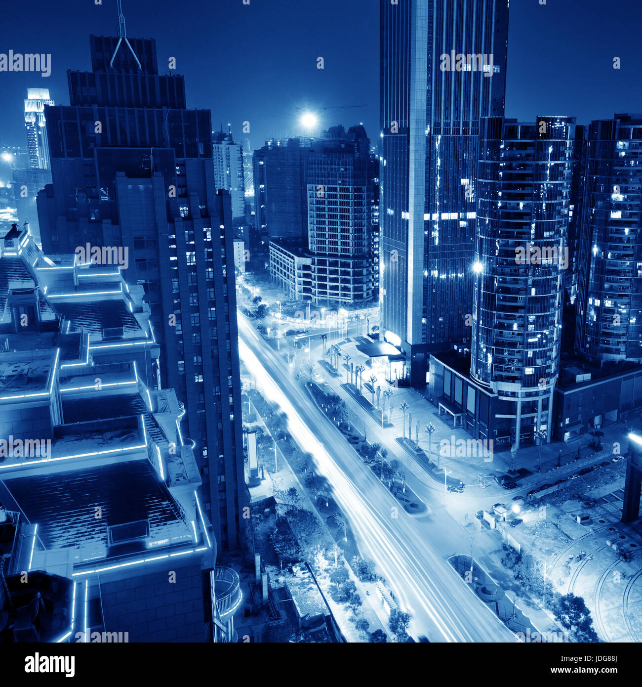 Aerial view of city night Stock Photo - Alamy