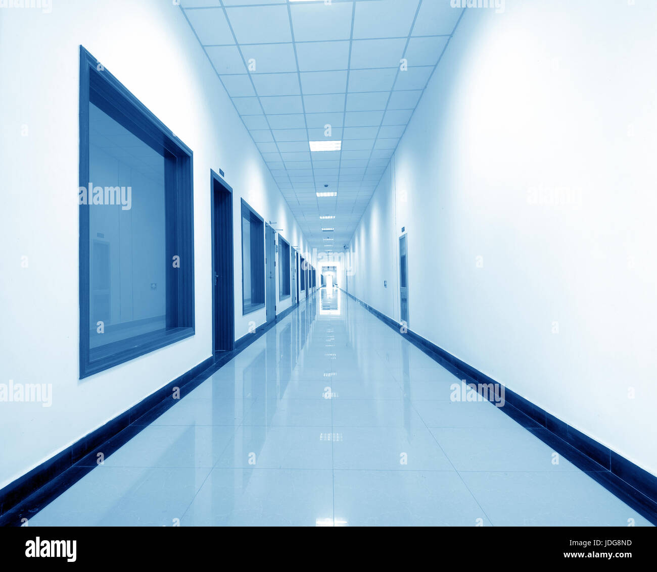 A long corridor, modern building interiors Stock Photo - Alamy
