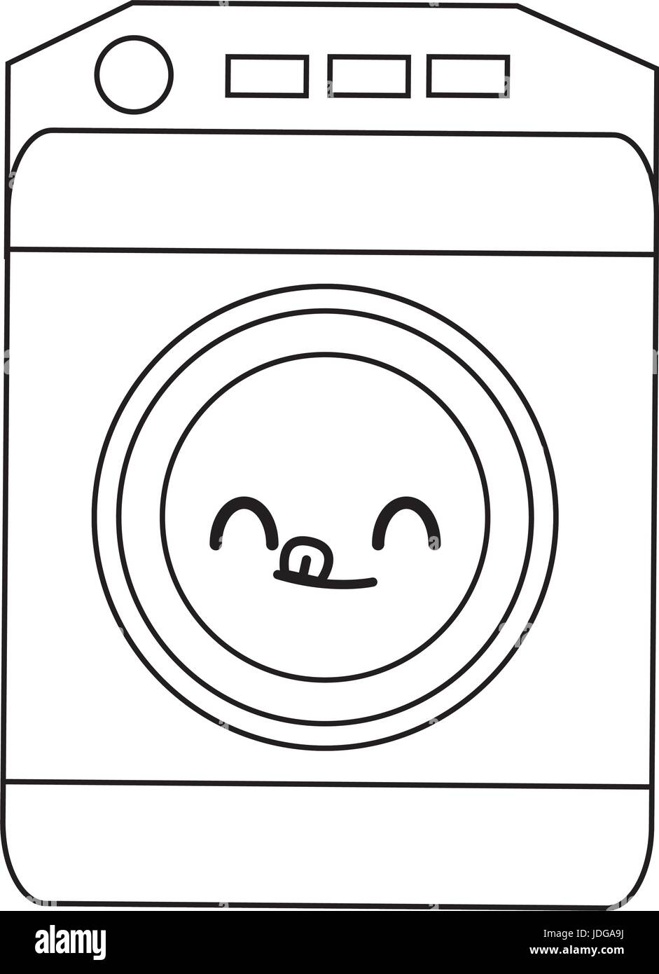 kawaii washing machine icon home appliance symbol Stock Vector Image ...