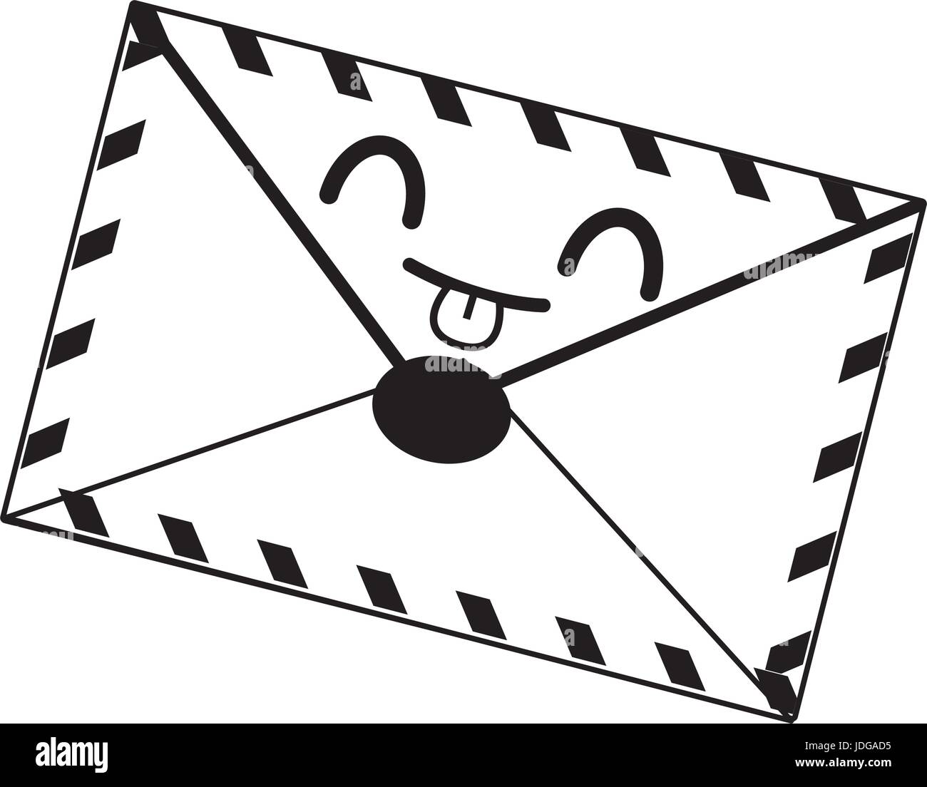 kawaii mail envelope postal stamp letter symbol Stock Vector Image ...