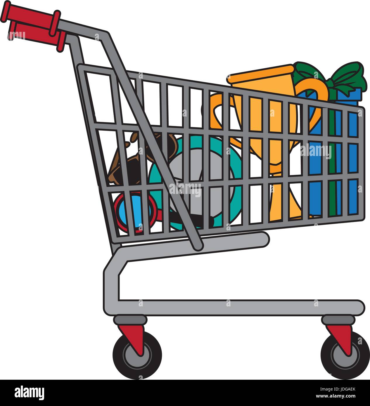 shopping cart full of social media items Stock Vector Image & Art - Alamy