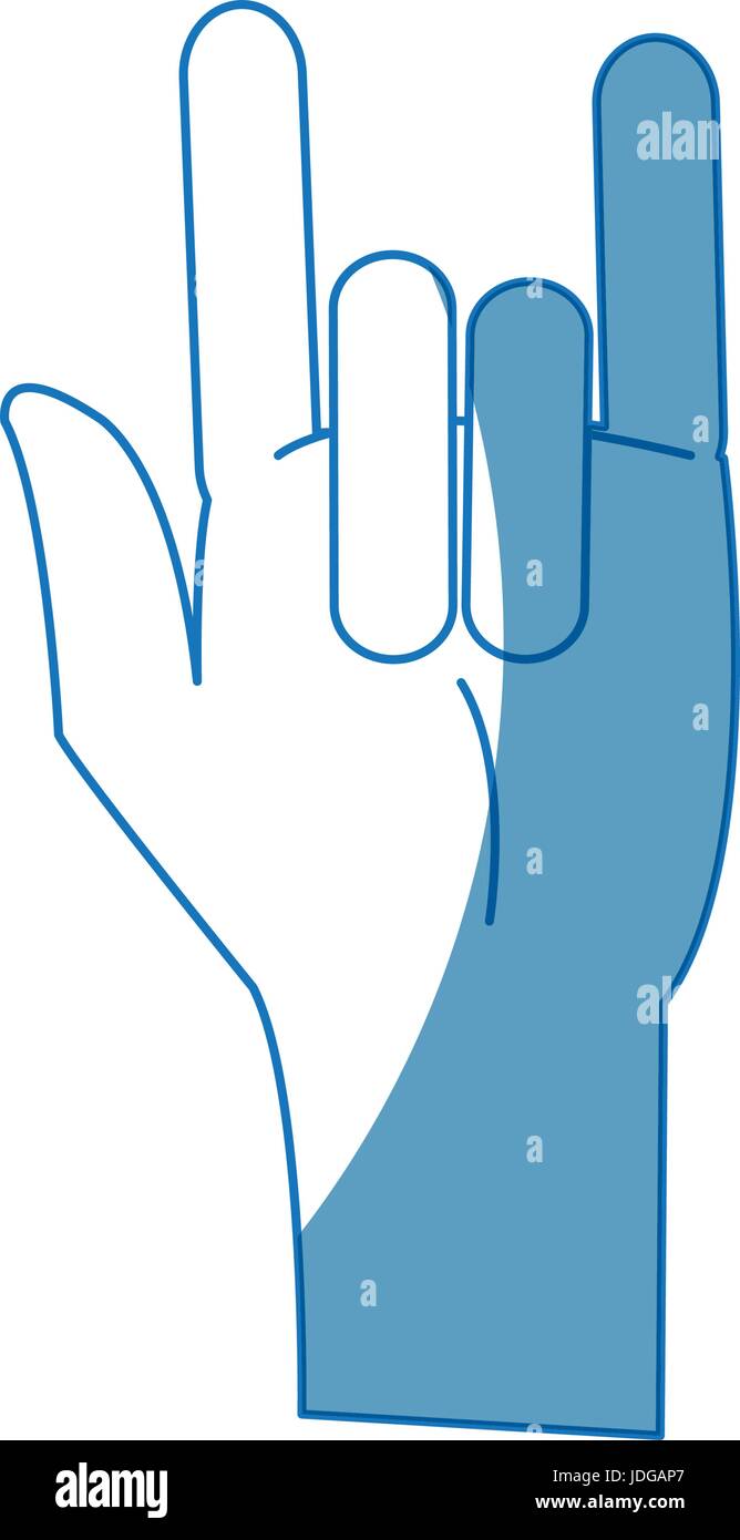 cartoon hand rock and roll sign Stock Vector Image & Art - Alamy