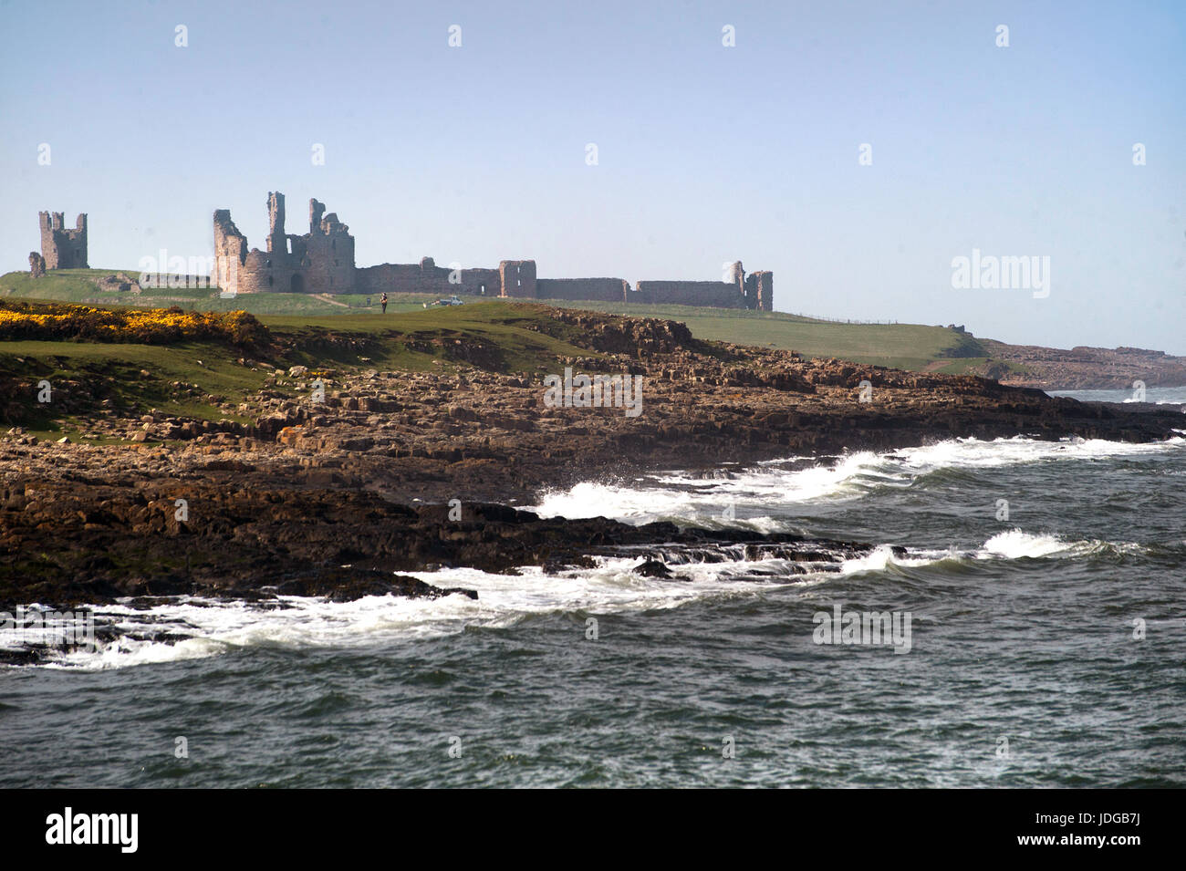 Dunstanburgh Castle from Craster, Northumberland Stock Photo - Alamy