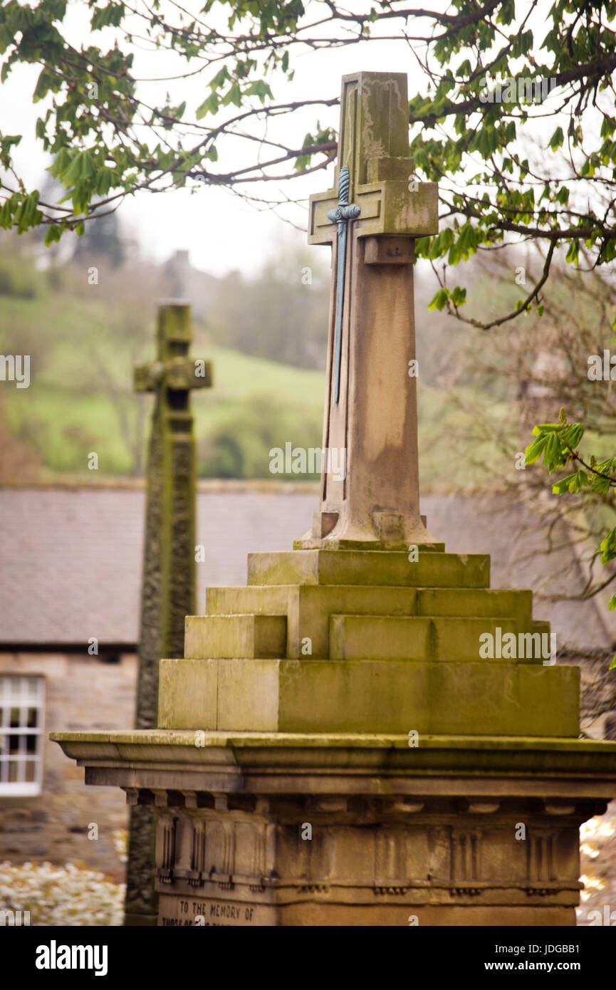 Two stone crosses, Rothbury, Northumberland Stock Photo - Alamy