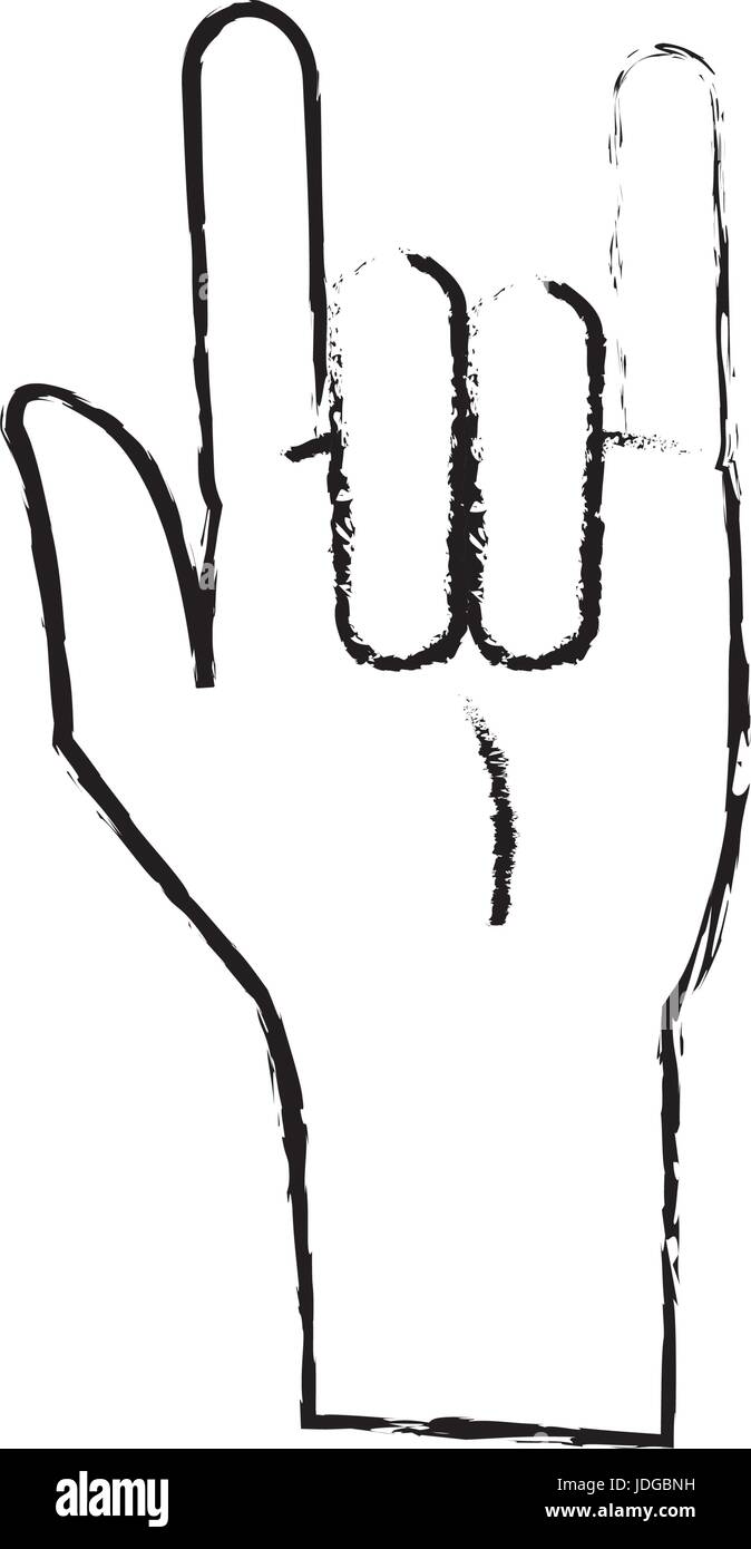 cartoon hand rock and roll sign Stock Vector Image & Art - Alamy