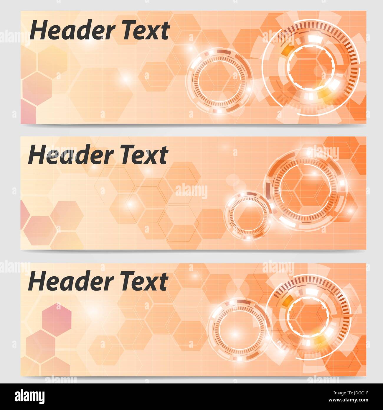 abstract header banner in orange color geometric technology Stock Photo ...