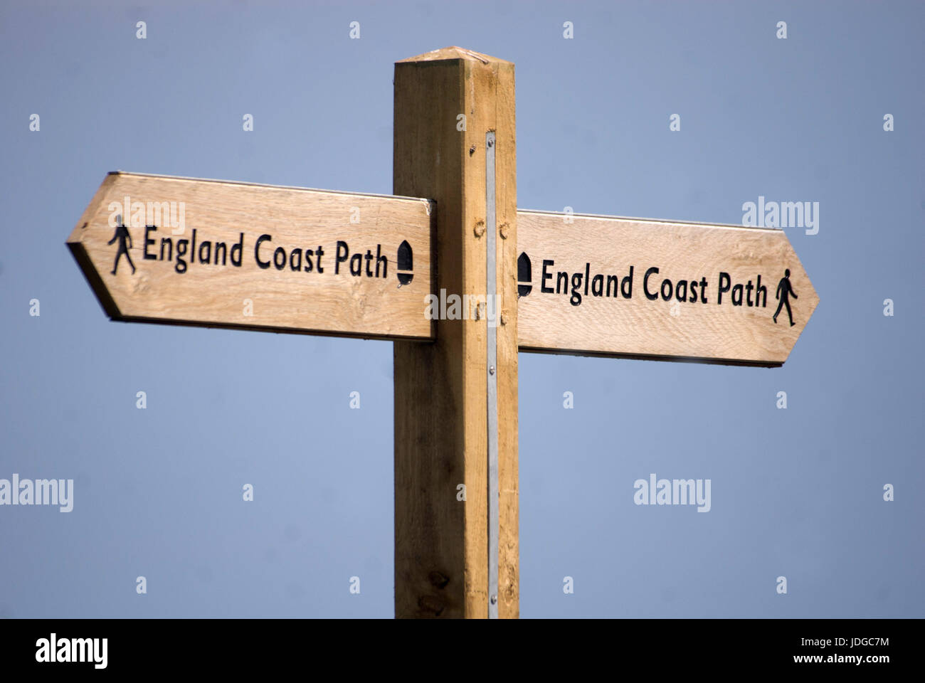 England coast path sign, Marske Stock Photo - Alamy