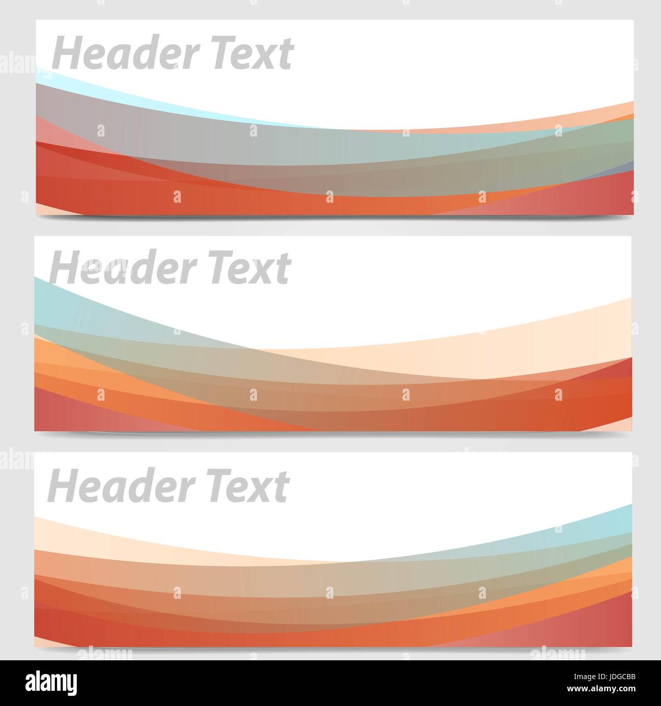 Vector set of abstract colorful wave header banners Stock Photo - Alamy