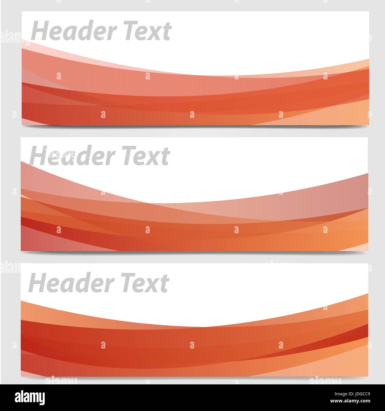 Vector set of abstract orange and red wave header banners Stock Photo ...