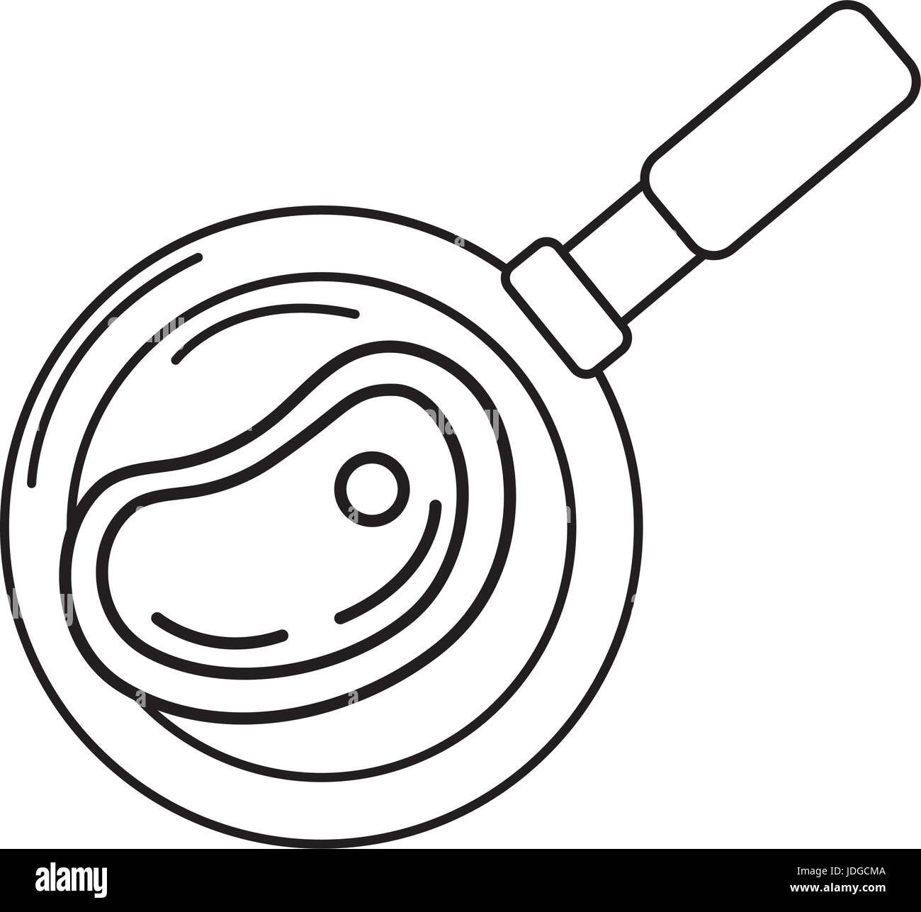 line delicious meat inside skillet pan Stock Vector Image & Art - Alamy
